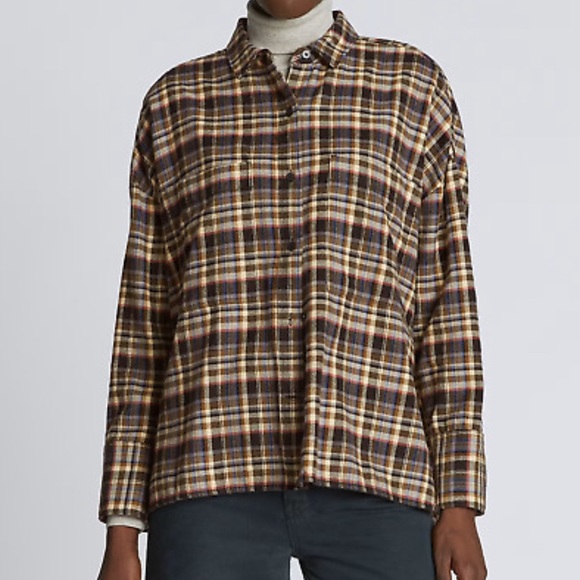 Everlane | Tops | Everlane New W Tags Boxy Oversized Cotton Flannel ...